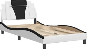Rám postele Viana bez matrace bílý a černý 100 x 200 cm umělá kůže 3208081