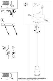Sollux Lighting Závěsné svítidlo QUBIC šedé