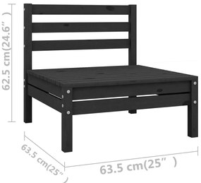 vidaXL Marketos 6dílná zahradní sedací souprava černá masivní borovice
