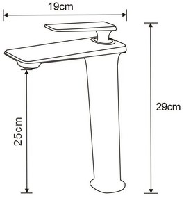 Mexen Purus vysoká umyvadlová baterie, zlatá, 745810-50