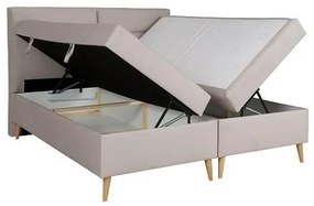 ZETKA PORTO 160x200 moderní kontinentální postel boxspring s úložným prostorem žlutá 162 x 122 x 222 cm