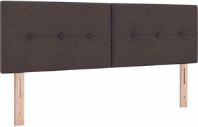 Postel s boxspringem s čelo Tmavě hnědá 160 x 200 cm textil 3340034