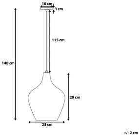 Závěsná stříbrná lampa SANGONE Beliani