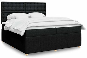 Box spring postel s matrací černá 200x200 cm textil 3292179