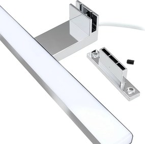 Mereo, Mereo Led koupelnové osvětlení nad zrcadlo, stříbrné, 60 cm, 12 W, 780 lm, 4000 K, IP44, 230 V, MER-CN700G60