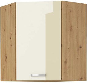 STL Rohová skříňka horní ARTISAN (výška 90 cm) Barevné provedení ARTISAN: Krémový lesk