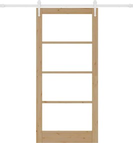Posuvné dveře 93 x 202 cm Masivní borové dřevo a sklo Přírodní 3332427