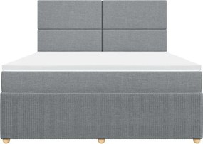 Box spring postel s matrací světle šedá 180 x 200 cm textil 3292128