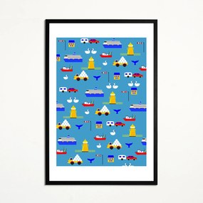 Vendula Frydrychová | Icelandic Pattern Rám: Bílý, Velikost: 100 x 70 cm