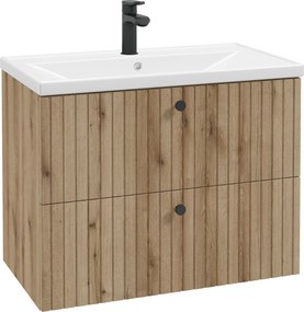 XXXLutz SKŘÍŇKA S UMYVADLEM, barvy dubu, barvy dubu, 80 cm MID.YOU - Online Only koupelnové skříňky - 000838005402