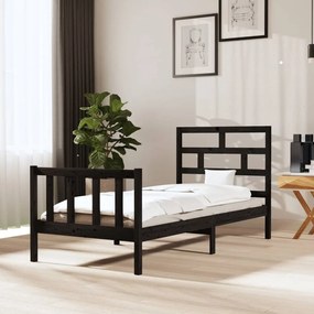 Rám postele černý masivní borovice 100 x 200 cm,  3101342 HangarStore.cz