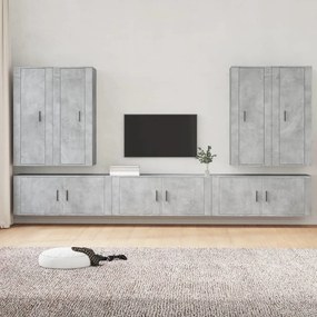 vidaXL 7dílný set TV skříněk kompozitní dřevo [3188875] Barva: Betonová šedá