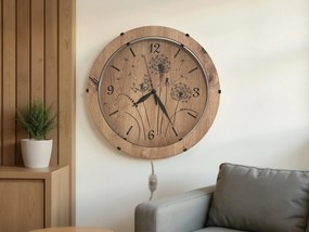Li-Go "Pampeliška" světelné hodiny 230V/12V/dub světlý velikost svítidla/hodin: 50 cm