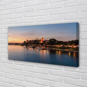 Obrazy na plátně Krakow Sunset řeky lock 140x70 cm