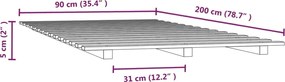 vidaXL Rám postele 90 x 200 cm masivní borovice [824549] Barva: Černá