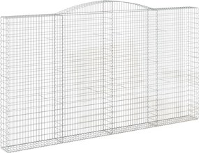 Klenuté gabionové koše 3 ks 400x30x220/240cm pozinkované železo 3146945