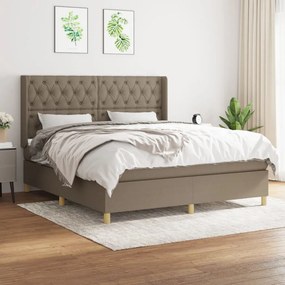 Box spring postel s matrací taupe 160x200 cm textil 3132245