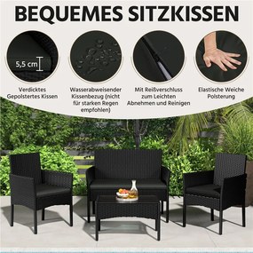 Sada 4 ks – Konferenční stolek Yaheetech – černá/šedá (257353475063)