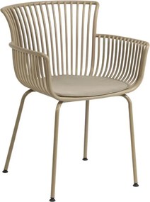 Béžová kovová/plastová zahradní židle Surpika – Kave Home
