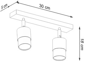 Bodové svítidlo Nero, 2x černé kovové stínítko, (možnost polohování), ch