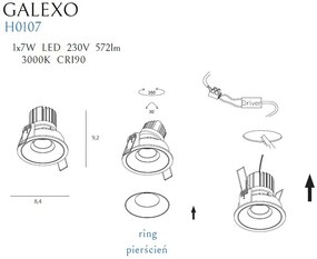 Maxlight H0107 GALEXO Zápustné svítidlo 7W LED, bílé