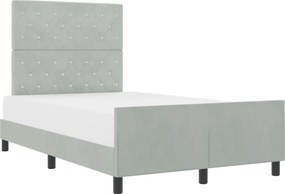 Postel s boxspringem s čelo Světle šedá 120 x 200 cm samet 3344861