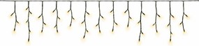 Hobby Line venkovní LED rampouchy, světelné, 200 × 50 cm, teple bílá, 40 diod, tmavě zelený kabel, IP44, prodlužovací