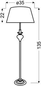 Stříbrná stojací lampa Gillenia pro žárovku E27  - Candellux