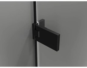 Mexen Lunar-F, skládací sprchový kout levý 70 x 70 cm, 8mm čiré sklo, černý profil, 836-070-070-70-00-L