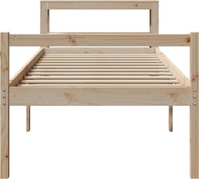 Postel s čelem pro seniory 75 x 190 cm masivní borovice 3305849