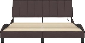 Rám postele bez matrace Hanko tmavě hnědý 160 x 200 cm textil 3310471