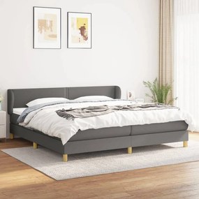 Box spring postel s matrací tmavě šedá 200x200 cm textil 3126750
