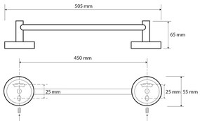 SAPHO XR408 X-Round E držák na ručníky 50 cm, stříbrná