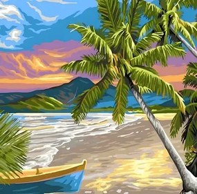 NORIMPEX Malování podle čísel Exotická pláž / 40x50 cm