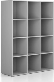 Regál FRAME, nižší, 3 sloupce, 1735 x 1299 x 450 mm, šedá