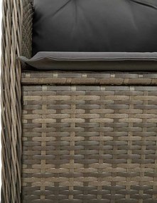 9dílný zahradní bistro set s poduškami šedý polyratan 3277280