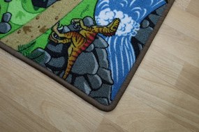 Vopi, Dětský kusový koberec Dino, 60x110, vícebarevná, dětský pokoj