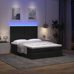 Osmanský rám postele s matrací černá 140x190cm textil 3313922