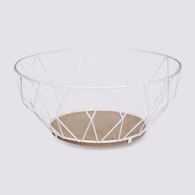 Kovová mísa na ovoce Diamond White, 28x11,5 cm