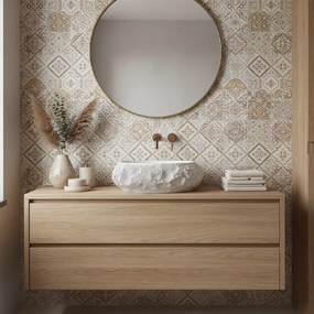 Rea Mika Ivory, umyvadlo na desku 500x380x150 mm, ecru-imitace kamene, REA-U7350