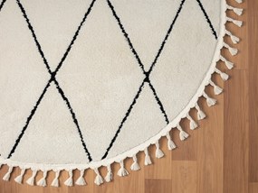 My Flair, Kusový koberec Moroccan Fantasy weiß kruh, 140x140 (průměr) kruh, černobílá, ložnice