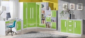 Casarredo - Komfort nábytek Dětská šatní skříň GULLIWER 12 výběr barev | barva: dom-tyrkys-lesk,Vyberte si barvu úchytu:: dom-uch-zelená