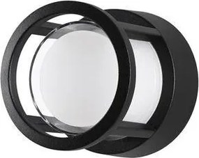NV 9207615 Venkovní nástěnné svítidlo AGOSTO černý hliník a akrylový difuzor LED 6W 3000K 100-240V 120st. IP54 - NOVA LUCE