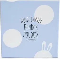 Doudou Dárková sada - Sada botiček s chrastítky králíček modrý 0-6 měs