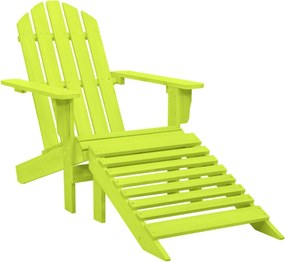 Zahradní židle Adirondack s podnožkou masivní jedle zelená 315866