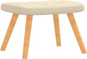 Relaxační křeslo se stoličkou krémové textil 327536