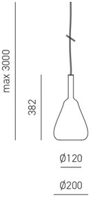 Designové závěsné svítidlo Gea Luce Ofelia S/11 Barva skla: Transparentní sklo, Barva montury: Černá