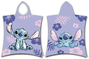 Jerry Fabrics Plážová osuška pončo Lilo a Stitch 50x115 cm