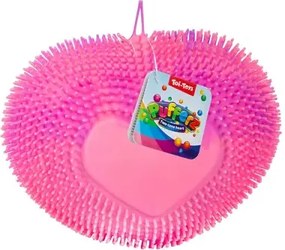 TEDDIES Antistresový mačkací míček srdce chlupatý duhový 18 cm / 3 bar