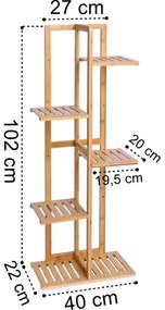Bambusový květinový stojan GUTREN hnědý